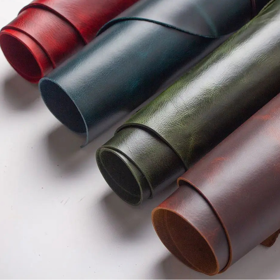 4 Color / Romina Heavy Waxed Genuine Leather Fabric – Classic Modern ...