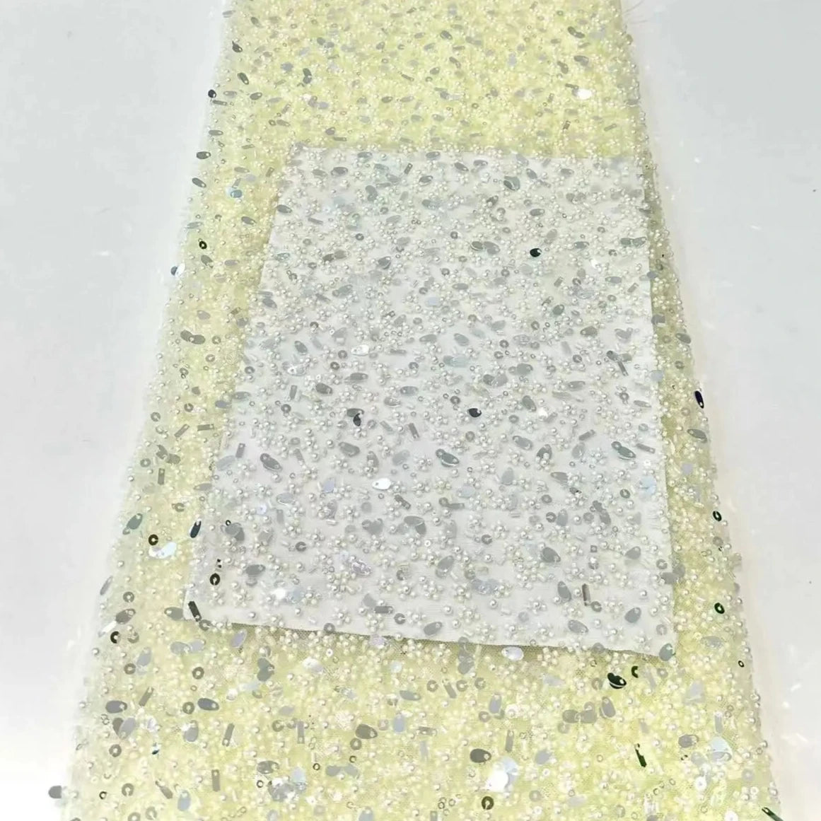 5 YARDS / 6 COLORS / AGAPETOS Sequin Beaded Embroidery Glitter Mesh Dr ...