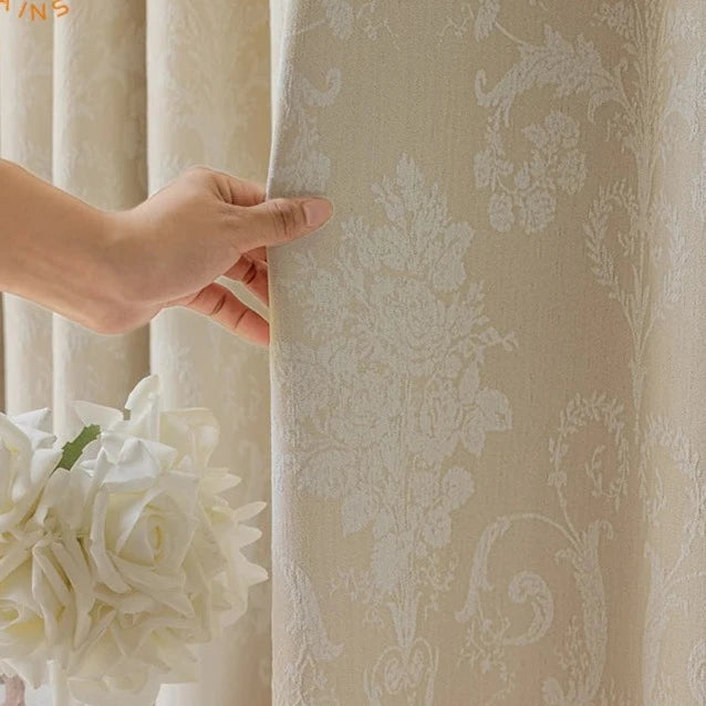 Chardine Ecru Cream Classic Design Jacquard Custom Made Drapery ...