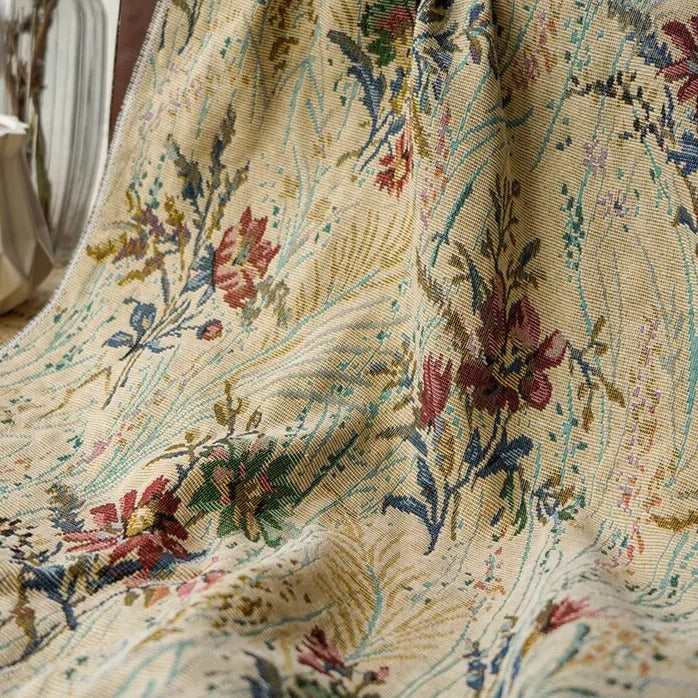 Vintage Floral Multi Color Chenille Woven Jacquard Fabric – Classic ...