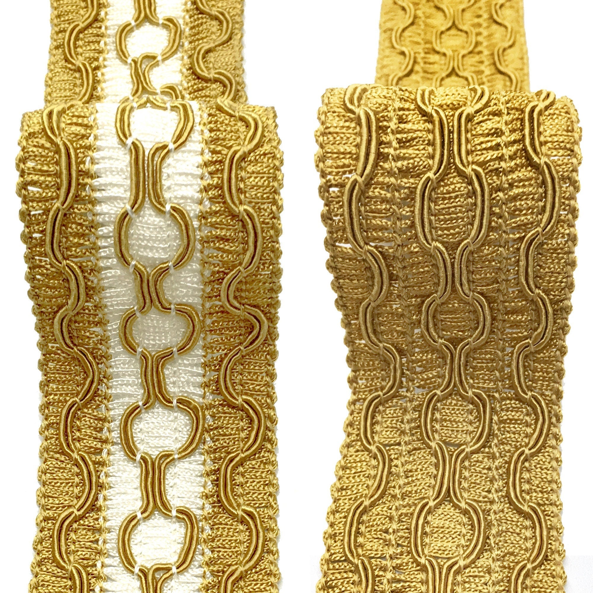 2 STYLES / MAJESTIC 2" Wide Tape Gimp Braid Trim / Drapery, Upholstery ...