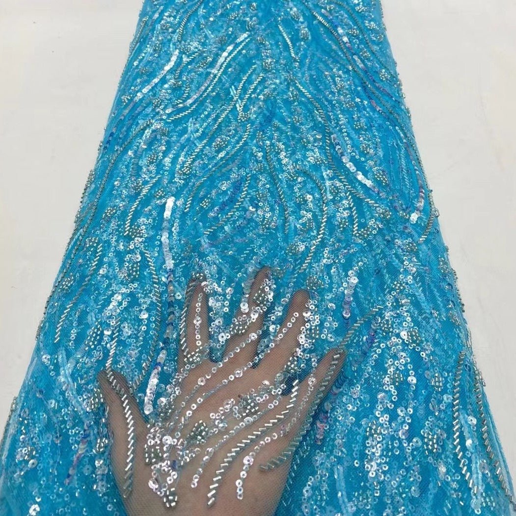 5 YARDS / 8 COLORS / Samira Abstract Dance Party Glitter Sequin Beaded ...