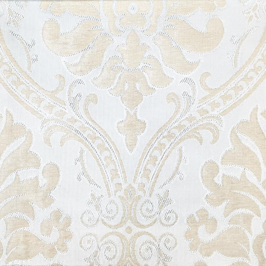 Classic Floral Damask Ivory Velvet Fabric | CLASSIC & MODERN FABRICS ...
